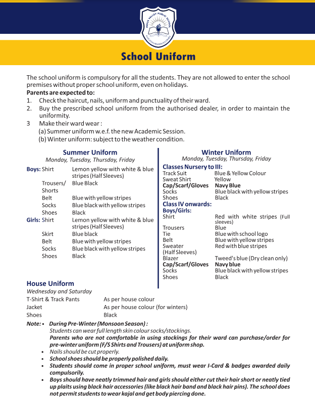 Uniform – Indus Valley Public School in Noida | Top CBSE School